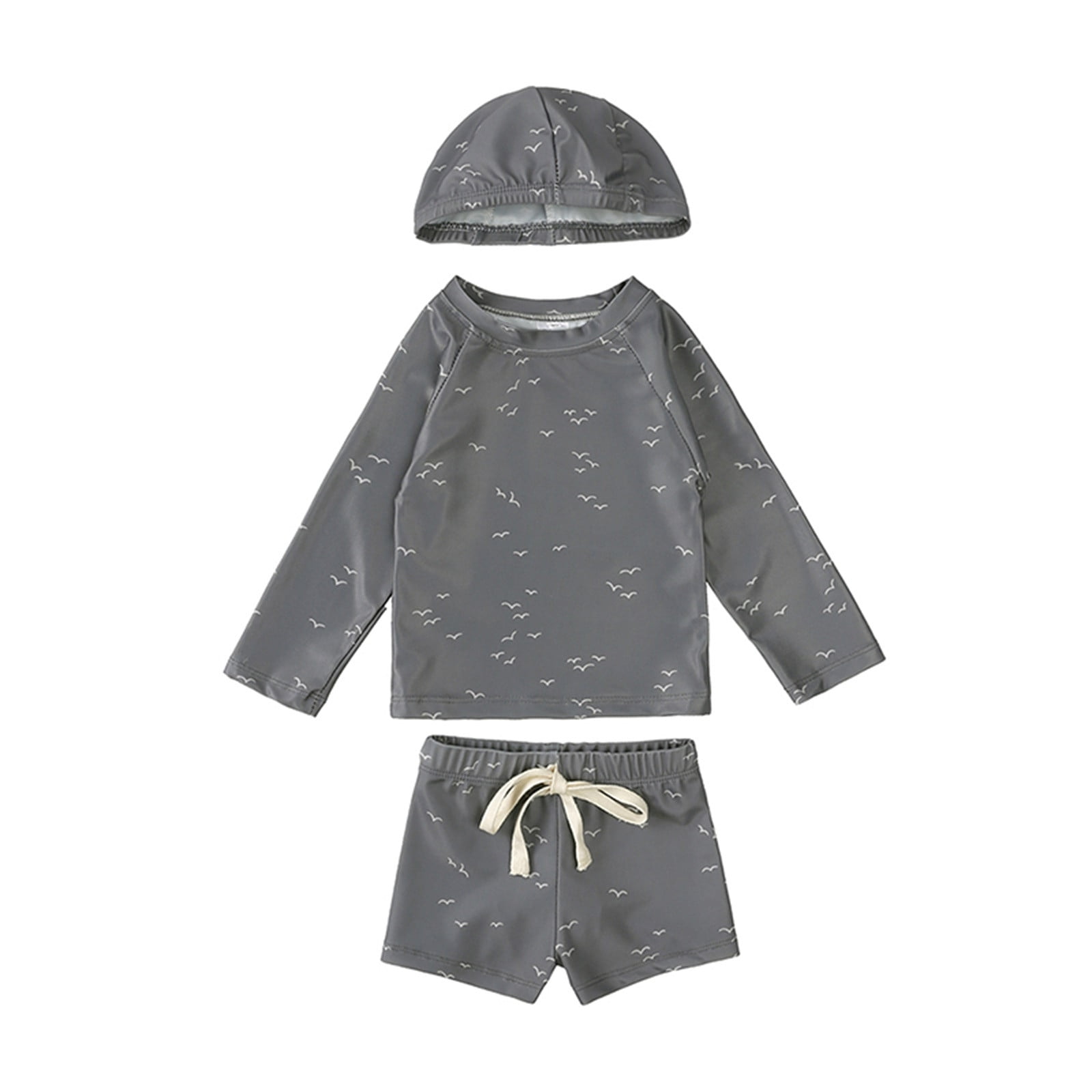Boys Swimsuit Kids Three Piece Rash Guard Swimwear Floral Swimming ...