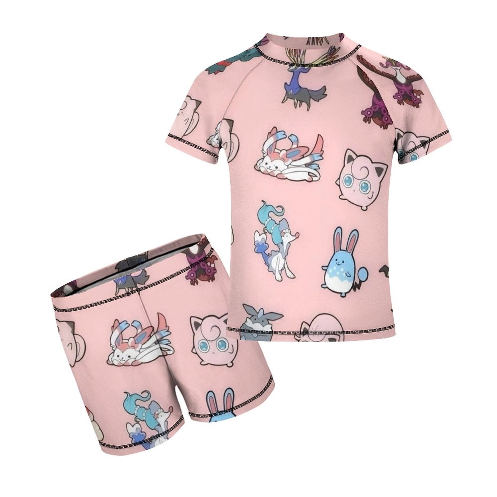 Boys Swimsuit Set Pokemon Swimwear Sets Cute Beach Gift Girls Two Piece ...