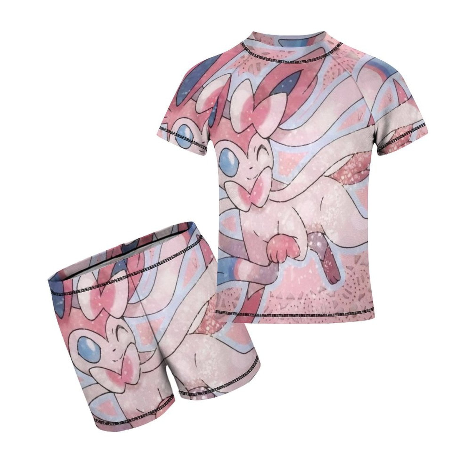 Boys Swimsuit Set Pokemon Swimwear Sets Cute Beach Gift Girls Two Piece Swimsuits 6-7Y（110cm ...