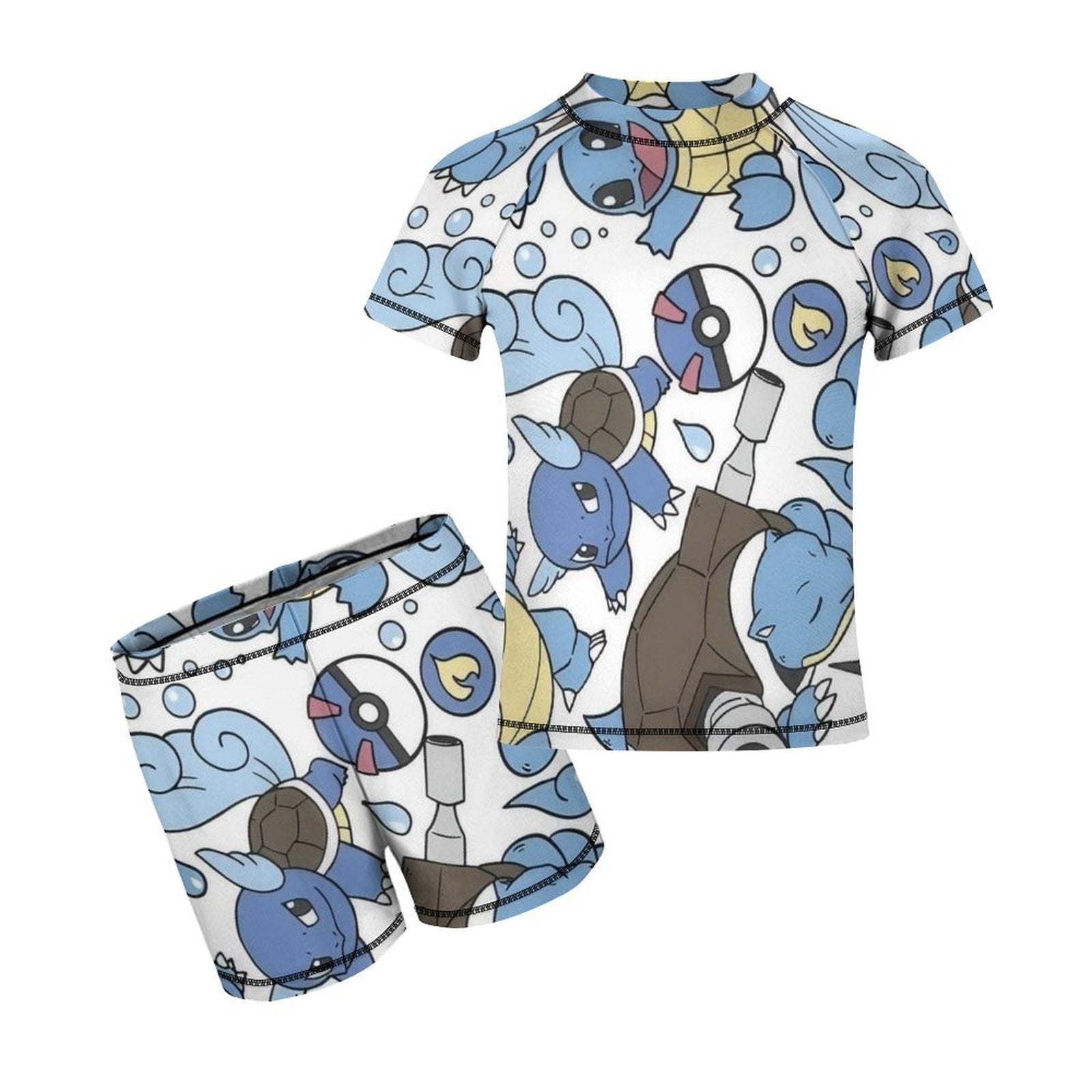 Boys Swimsuit Set Pokemon Swimwear Sets Cute Beach Gift Girls Two Piece Swimsuits 8-10Y（130cm ...