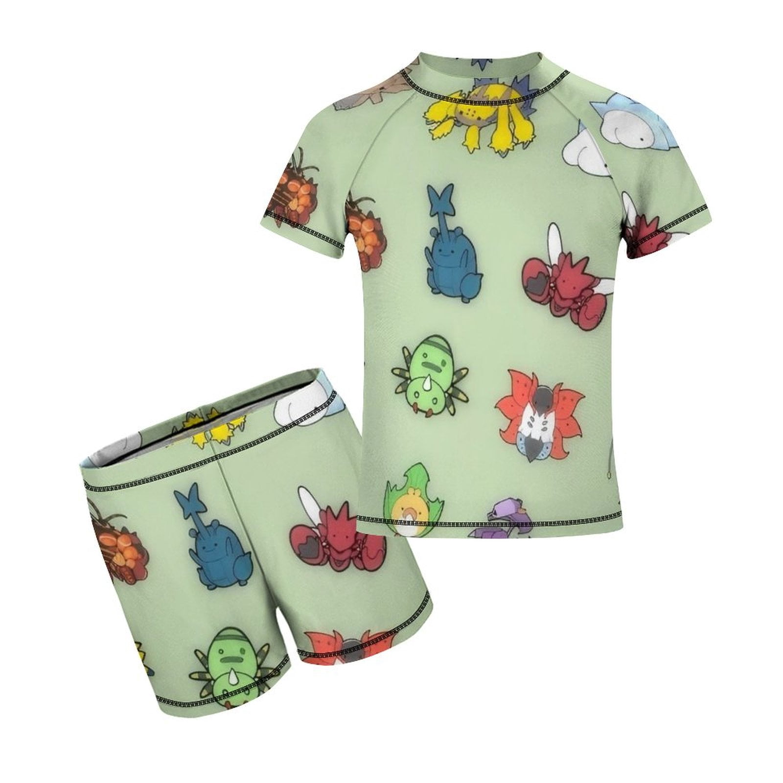 Boys Swimsuit Set Pokemon Swimwear Sets Cute Beach Gift Girls Two Piece ...