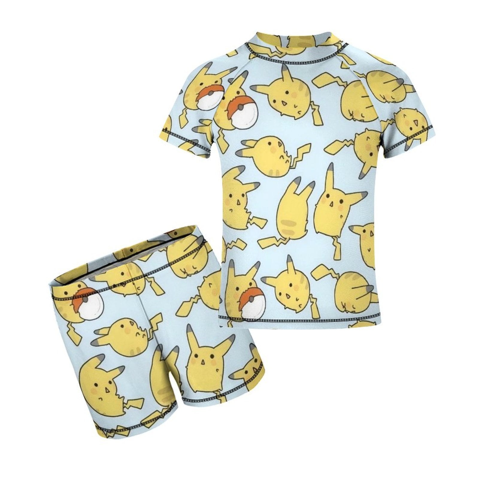 Boys Swimsuit Set Pokemon Swimwear Sets Cute Beach Gift Girls Two Piece Swimsuits 8-10Y（130cm ...