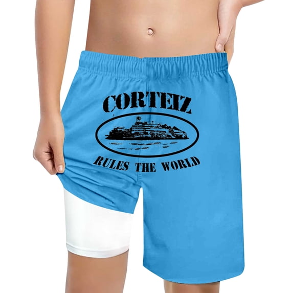 Boys Swimsuit Shorts with Graphic Print High Elastic Waist Pants for ...