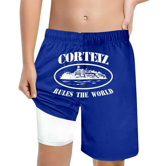 Boys Swimsuit Shorts with Graphic Print High Elastic Waist Pants for ...