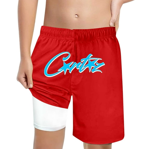 Boys Swimsuit Shorts with Graphic Print High Elastic Waist Pants for ...