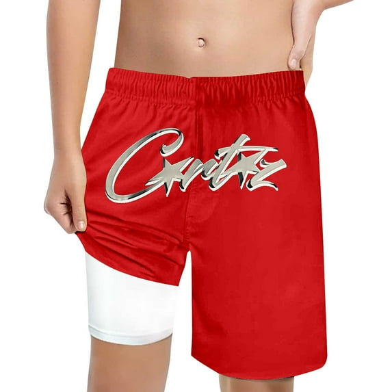 Boys Swimsuit Shorts with Graphic Print High Elastic Waist Pants for ...