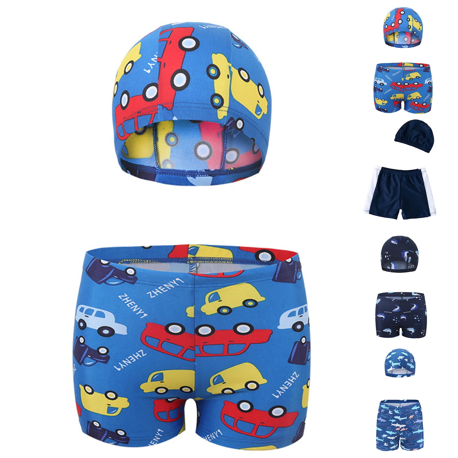 Boys Swimsuit TOOYOU Toddler Swim Trunks New Swim Cap Set For Kids ...