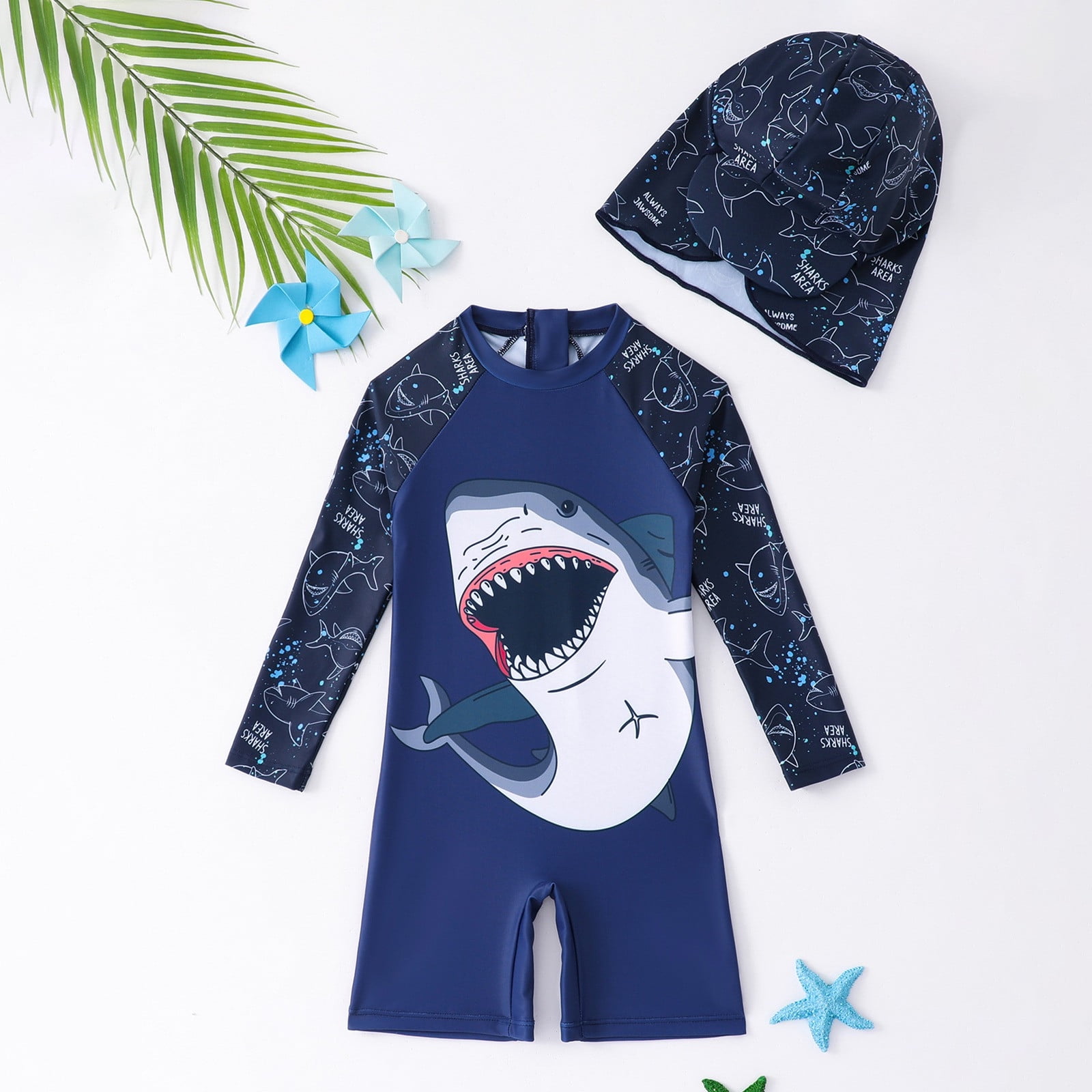 Boys Swimsuit TOOYOU Toddler Swimwear Zipper Bathing Suit Sunscreen ...