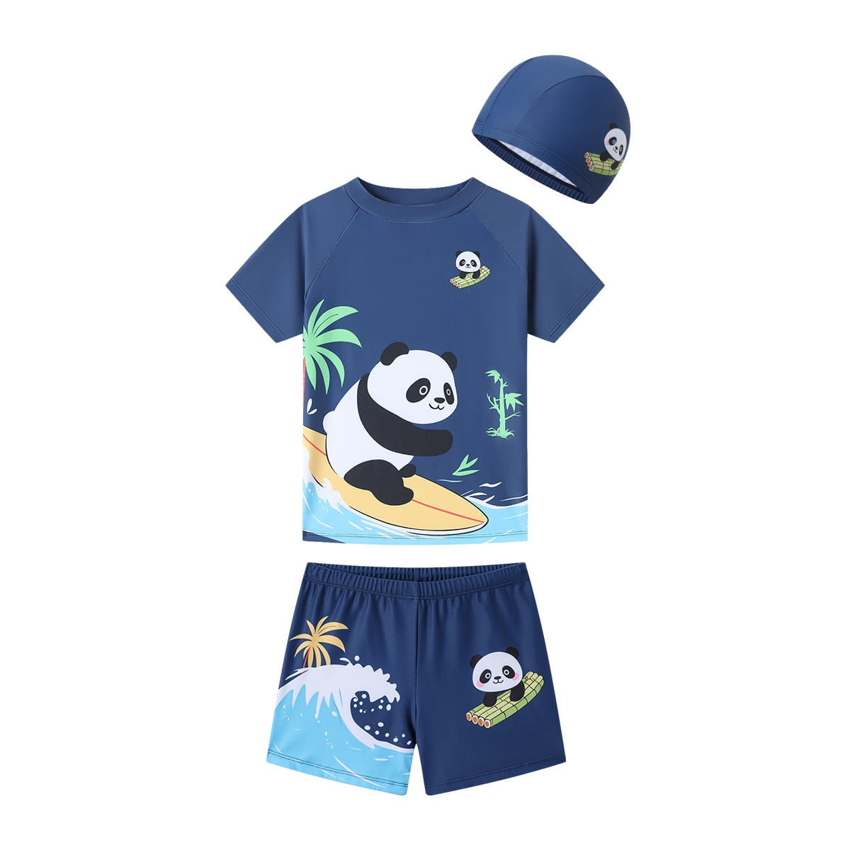 Boys Swimsuit Trunks Cute Panda Surfing Printed Swimwear for Toddlers ...