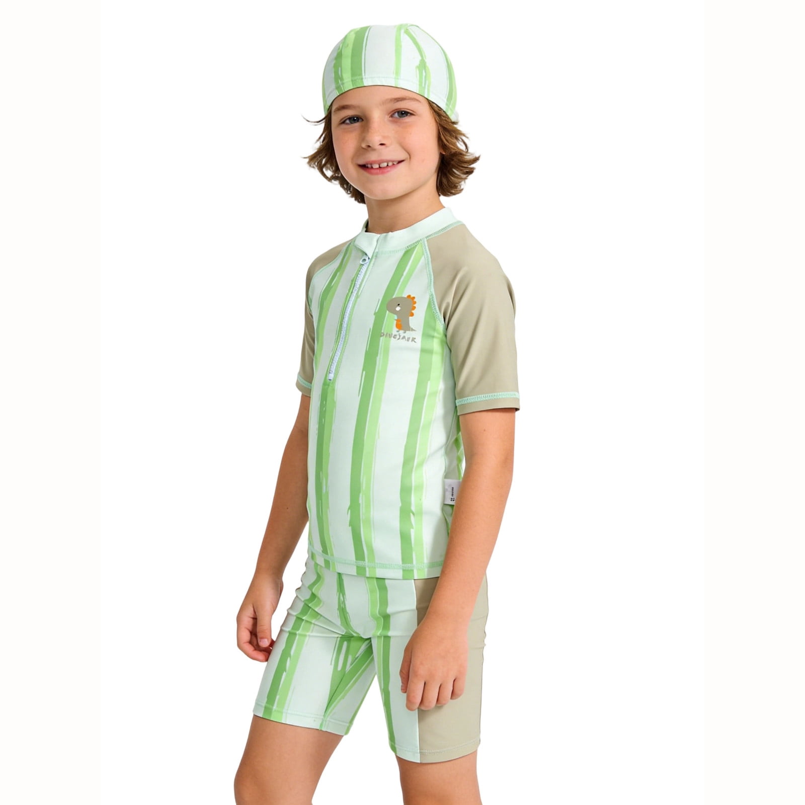 Boys Swimsuits Dinosaur Print Swimwear Long Sleeve Rash Guard Swim ...