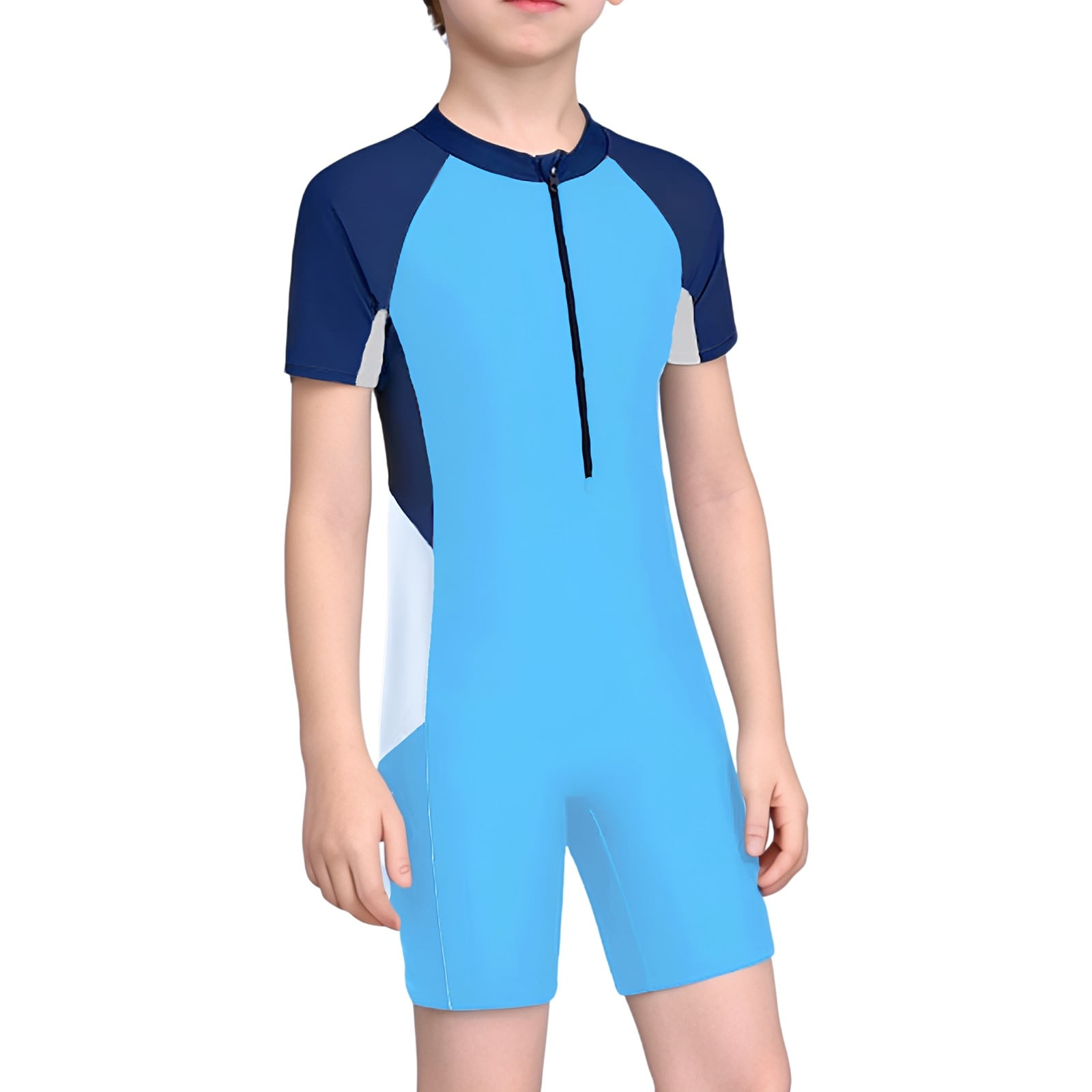 Boys Swimsuits Set Short Sleeve Round Neck Rash Guard Kids Beach Pool ...