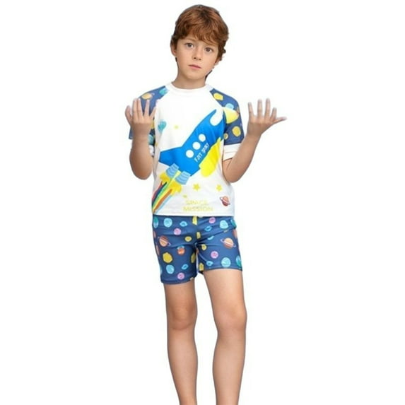 Boys Swimsuits Two Piece Kid Water Sport Shorts Upf 50+ Sun Bathing ...