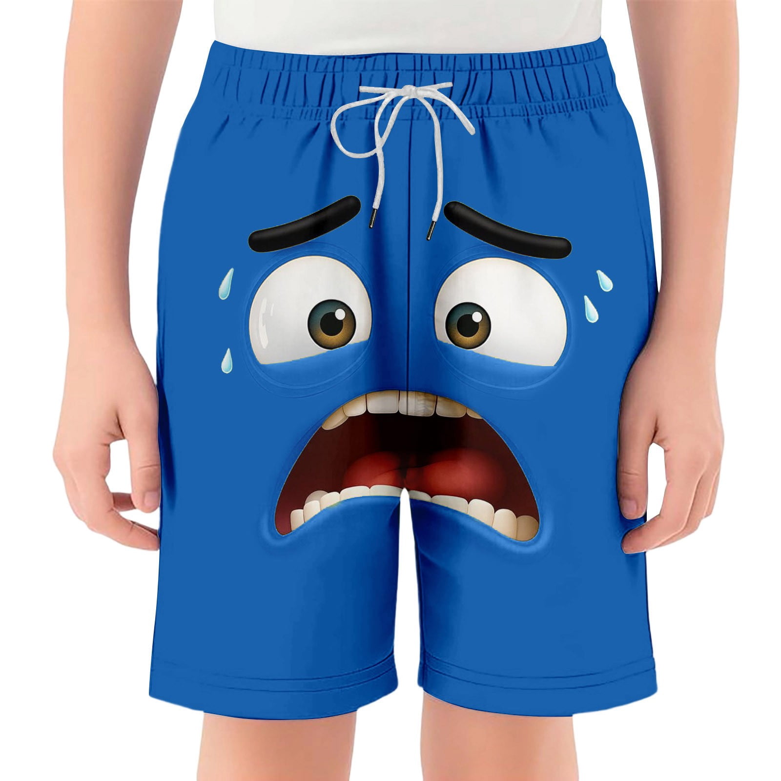 Boys Swimwear Graphic Print Elastic Waistband Pockets Kids Summer ...