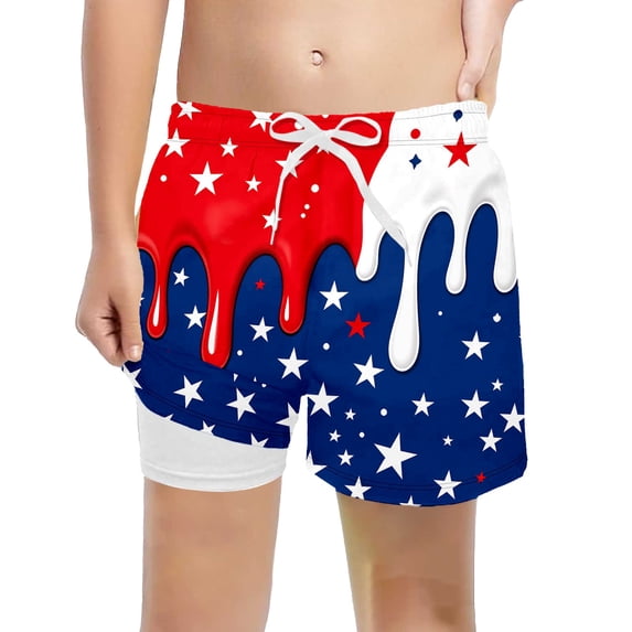 Boys Swimwear Set Casual Ice Print Short Lightweight Trunks Wear Boys ...