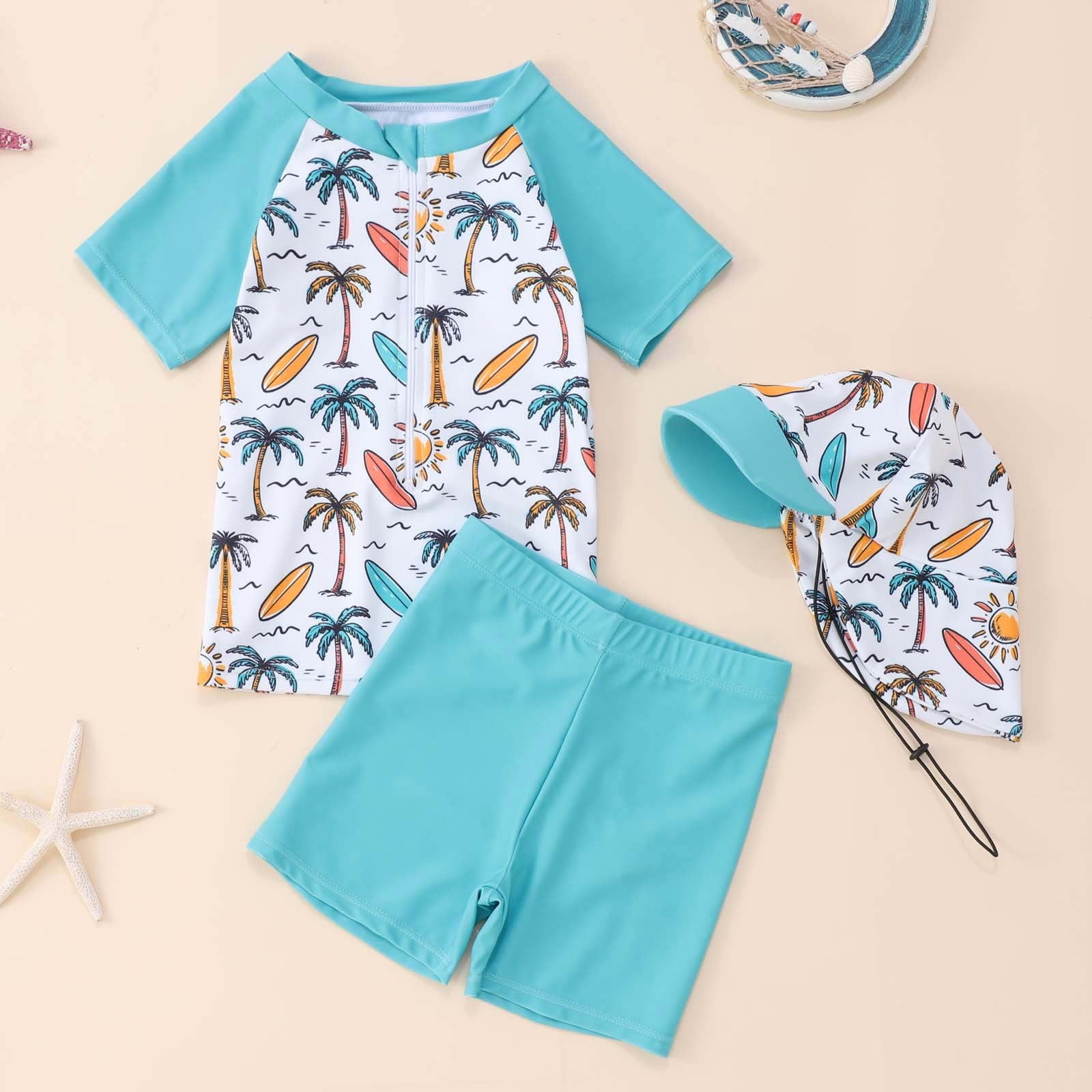 Boys Swimwear Set For Toddlers Baby Beach Swimming Outfit 3 Piece ...