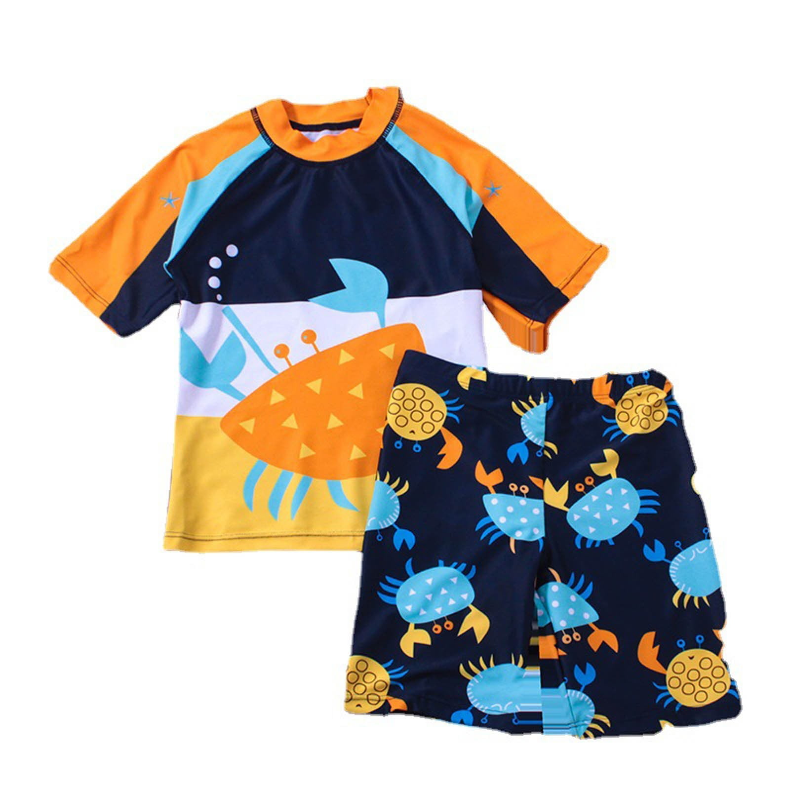 Boys' Swimwear Size 18 Short Sleeve Upf 50+ Boys' Swimwear Two Piece ...
