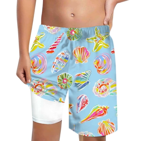 Boys Swimwear Trunks with Drawstring Boho Floral Print Shorts for Kids ...