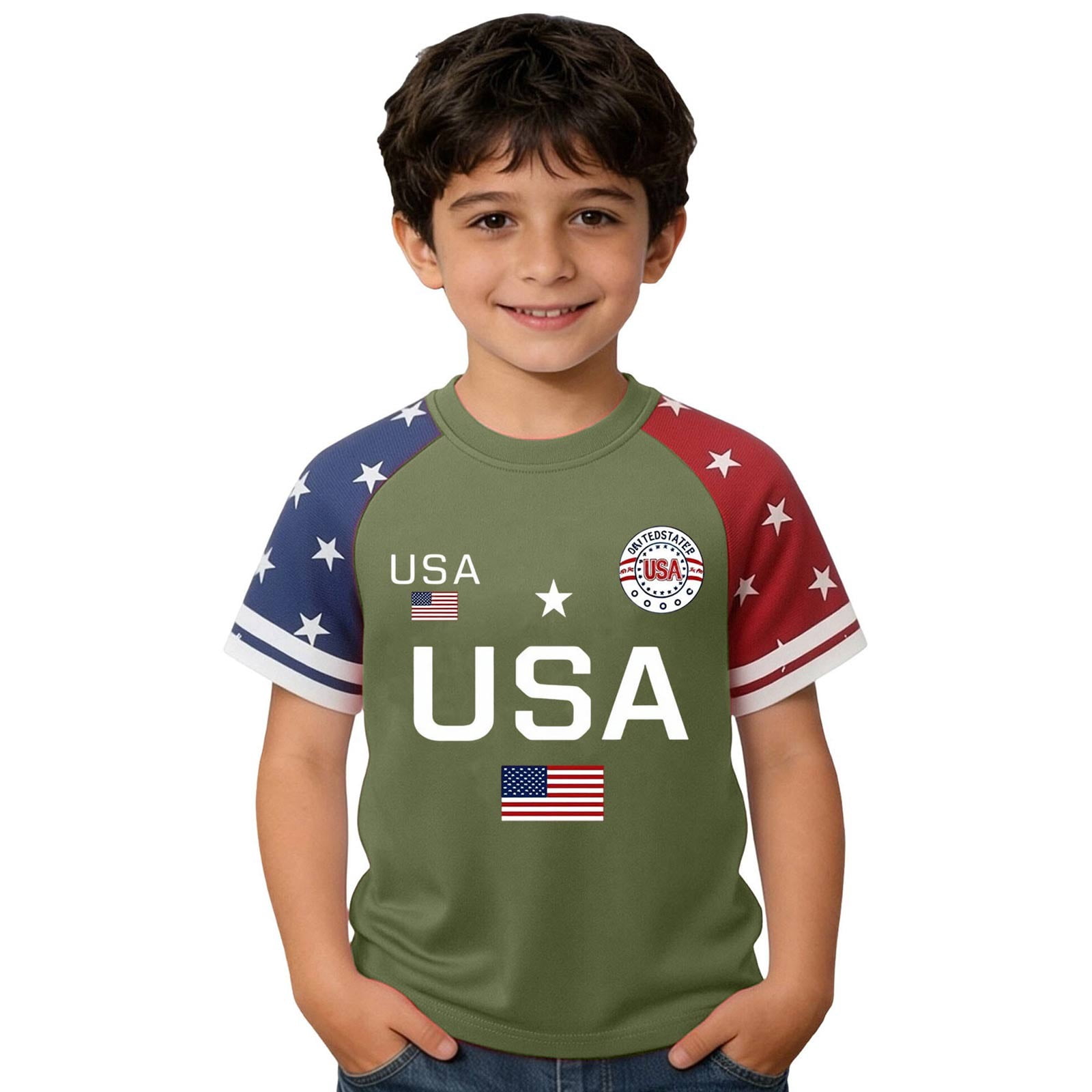 Boys T Shirt Shirts Patriotic Anniversary Print Short Sleeve Casual ...