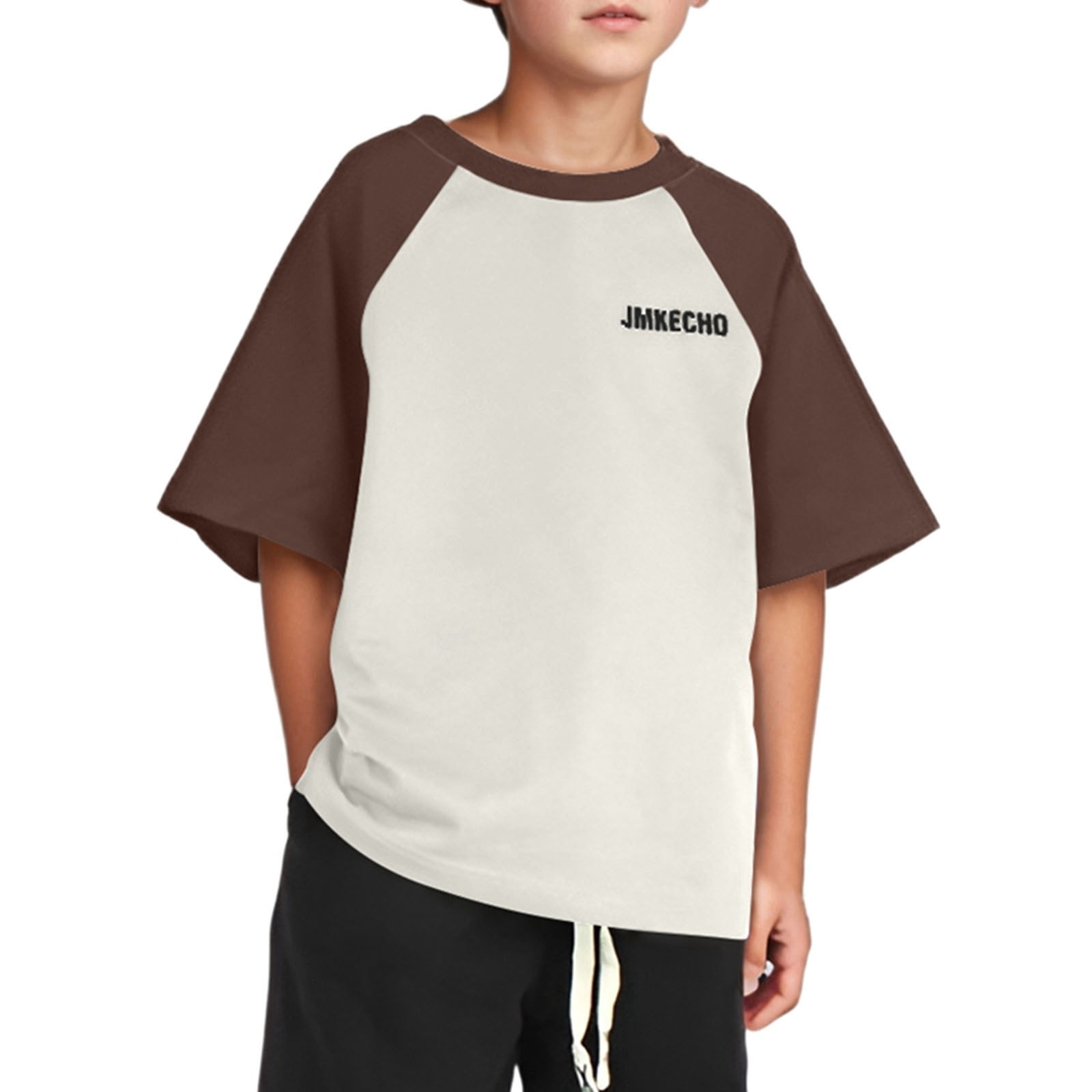Boys T Shirt Shirts Short Sleeve Casual Round Neck Letter Print Color ...