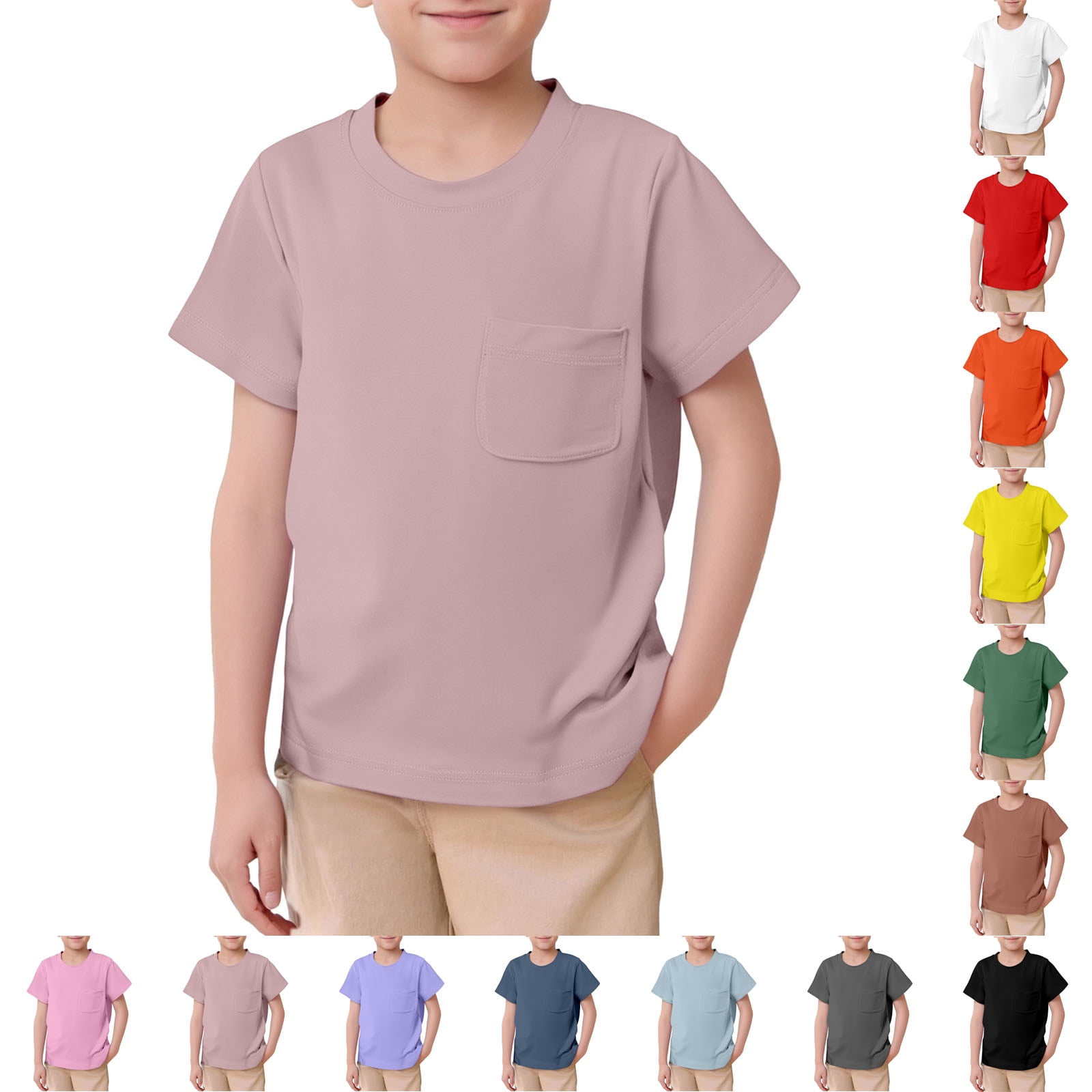 Boys T-Shirt Short Sleeve Shirt Round Neck Tops for Tween Oversized ...