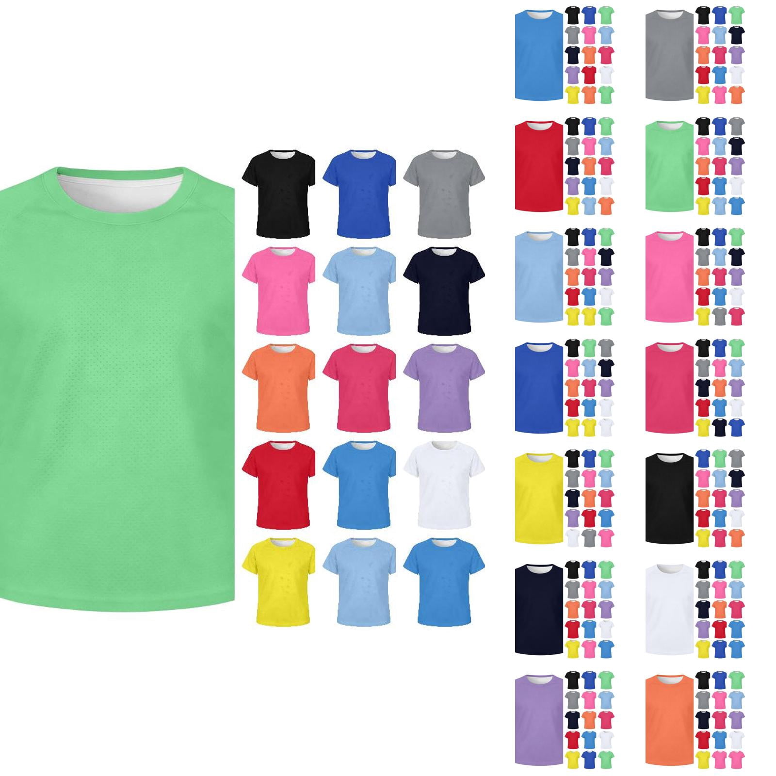 Boys T-Shirt Solid Color Short Sleeve Mesh Quick Dry Crew Neck T shirt ...