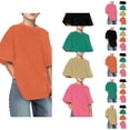 Boys T-Shirt Solid Color Short Sleeve Vintage Oversized Drop Shoulder ...