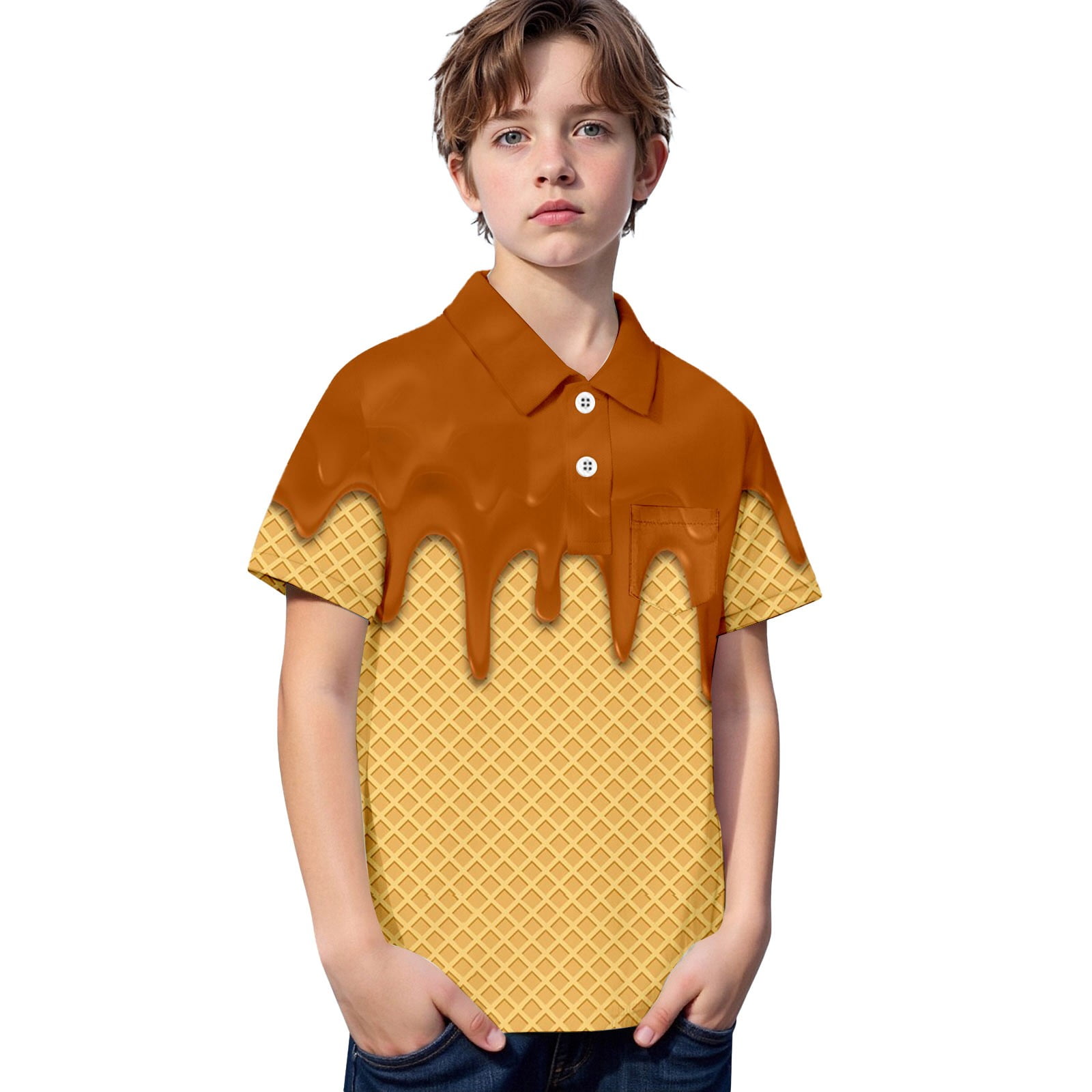 Boys T Shirt Stand Collar Comfort Elastic Fabric Ribbed Tops for Boy ...