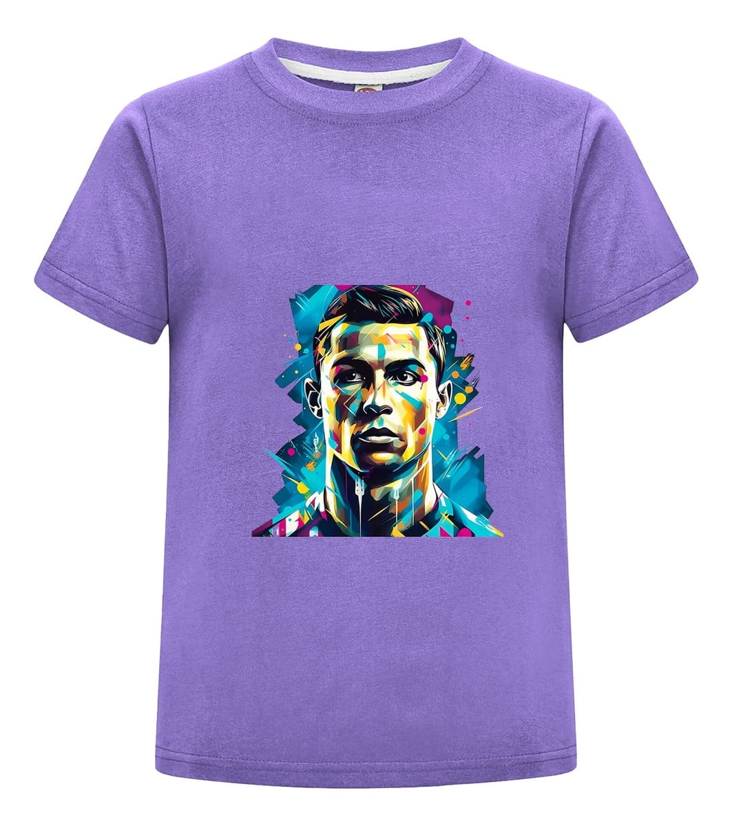 Boys T-Shirt Youth Football Shirt | CR7 Cristiano Ronaldo Fan Tee | Kids Casual Summer Top ...