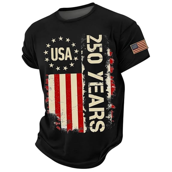 Boys T Shirts 250th Anniversary Print Short Sleeve Summer Crew Neck T ...