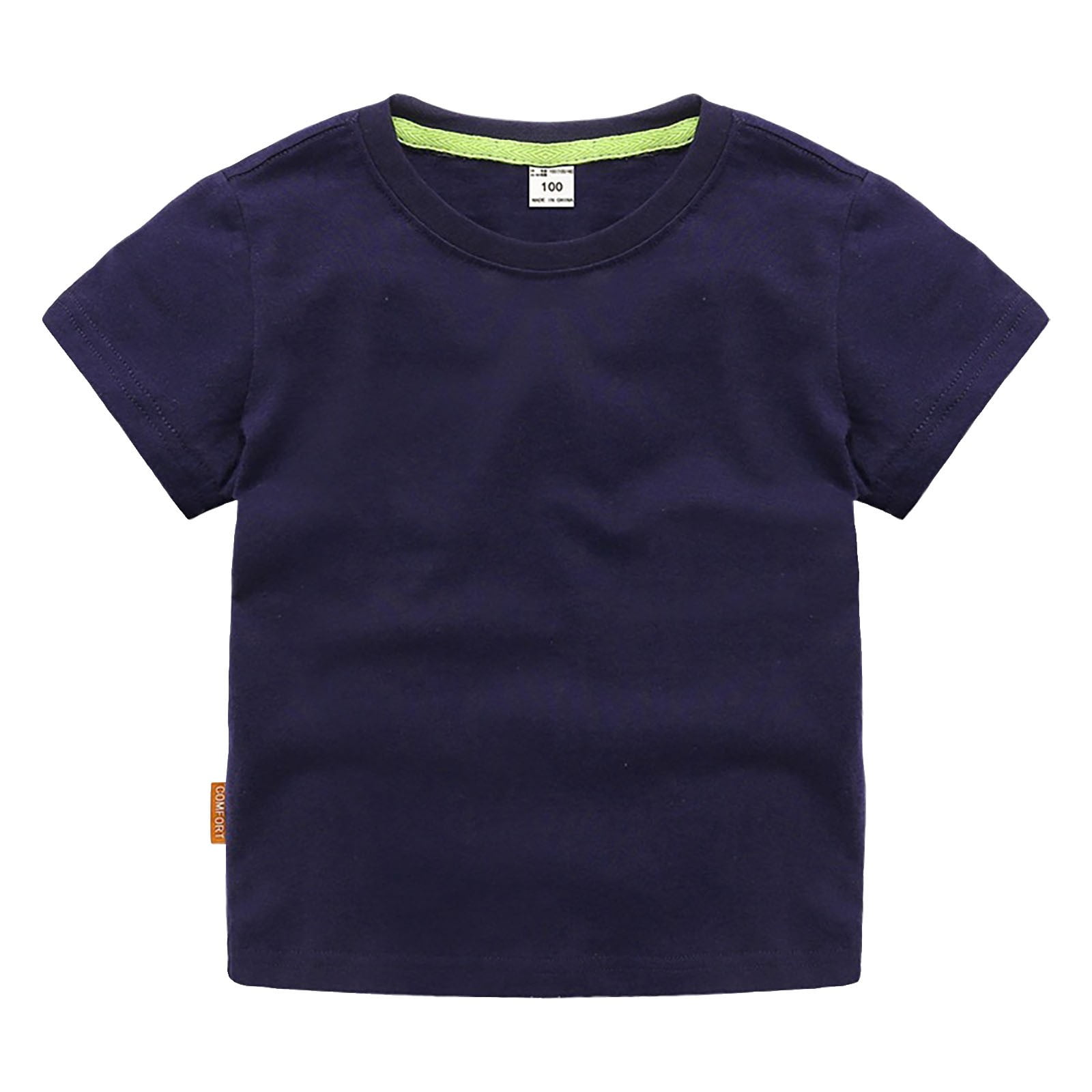 Boys T Shirts And Girls Solid Crewneck Cotton Soft Short Sleeve Basic ...
