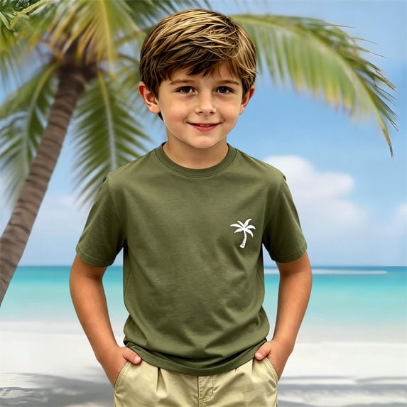 Boys T Shirts Graphic Print Crew Neck Short Sleeve Pullover Shirt Tops ...