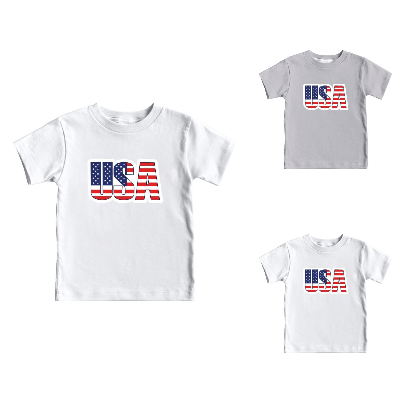 Boys T Shirts Independence Day Casual Kids Summer Short Sleeve Letter ...