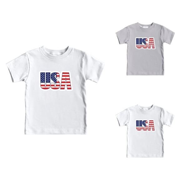 Boys T Shirts Independence Day Casual Kids Summer Short Sleeve Letter ...