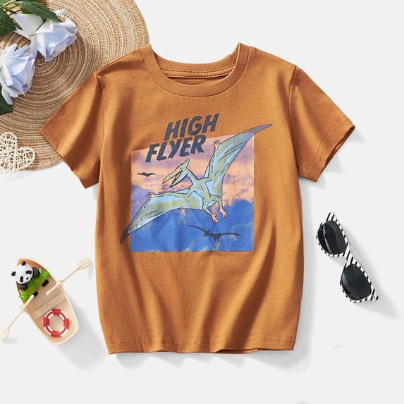 Boys T Shirts Kids Pterosaur Print Short Sleeve Cool Summer T Shirt ...