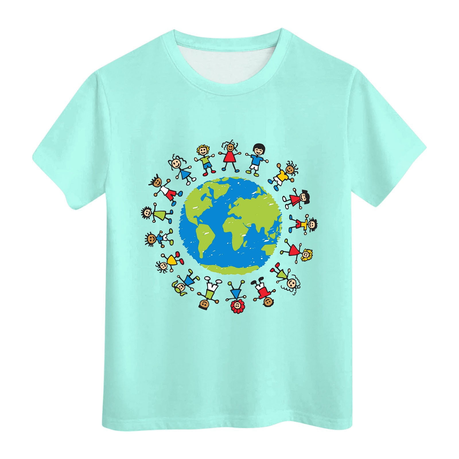 Boys T Shirts Kids Summer Breathable Short Sleeve Tops Children Earth ...