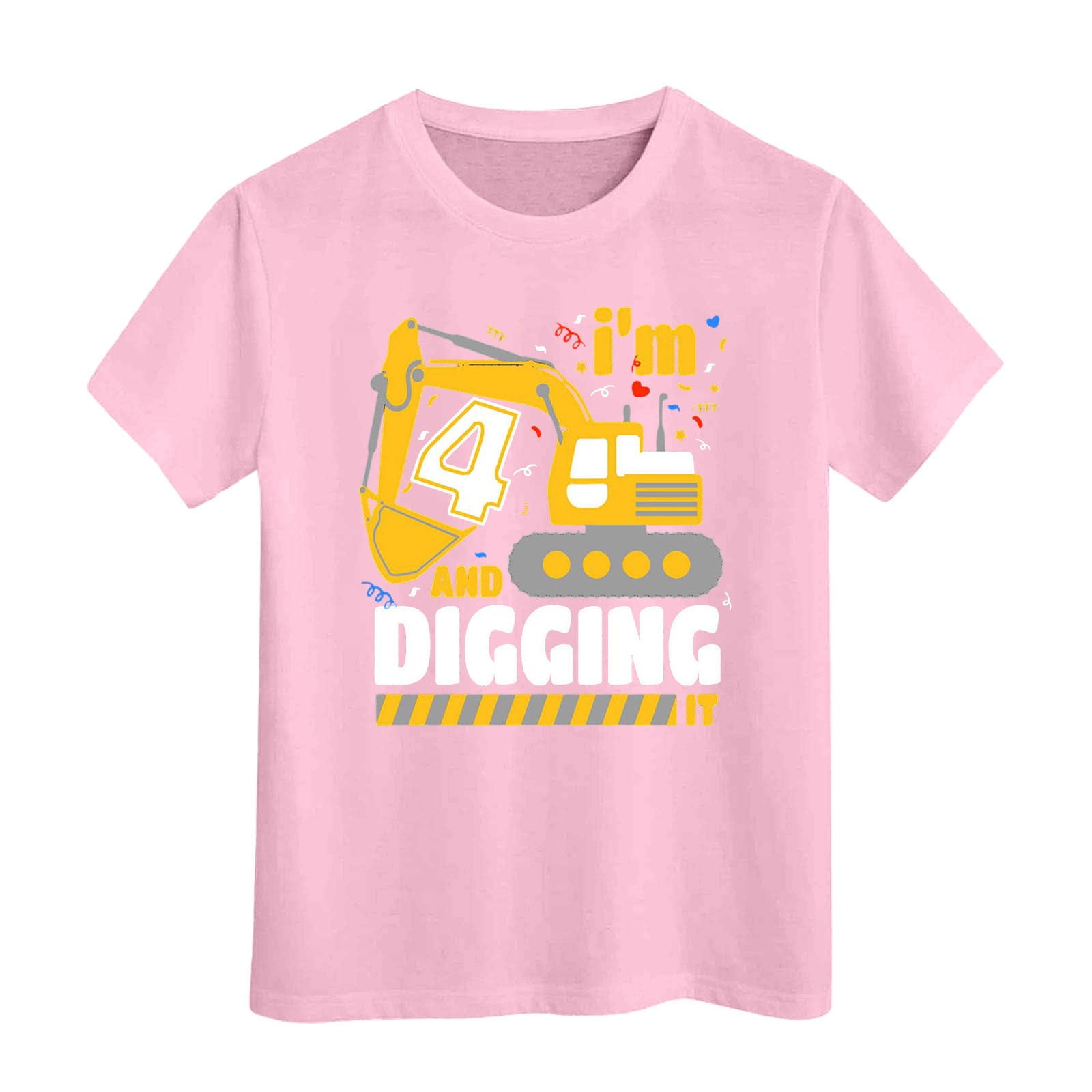 Boys T Shirts Outdoor Sports Summer Short Sleeve Excavator Tops Casual ...