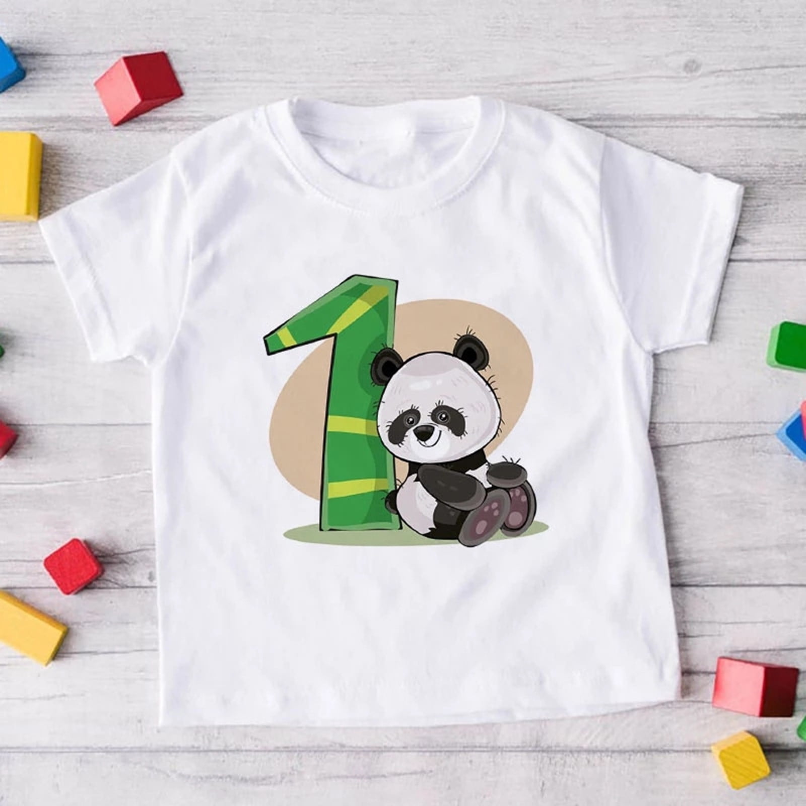 Boys T Shirts Size 18-24M Kids Cartoon Panda Print Short Sleeve ...