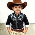 Boys T Shirts Size 4-5Y Kids Print Long Sleeve Button Down Collared ...