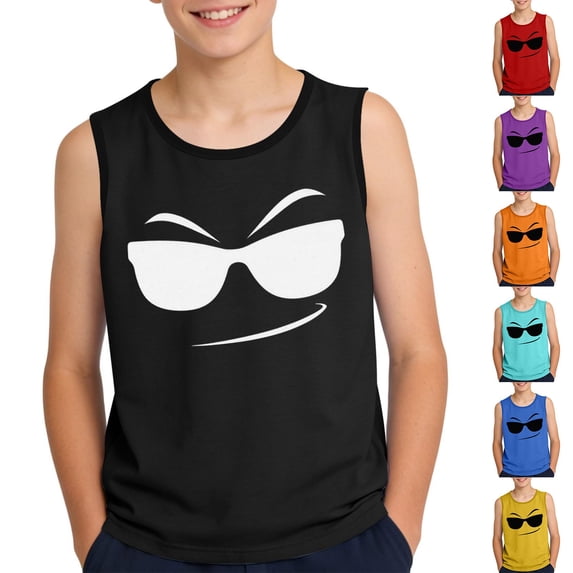 Boys T Shirts Sleeveless Crew Neck Graphic Print Tank Tops for Everyday ...