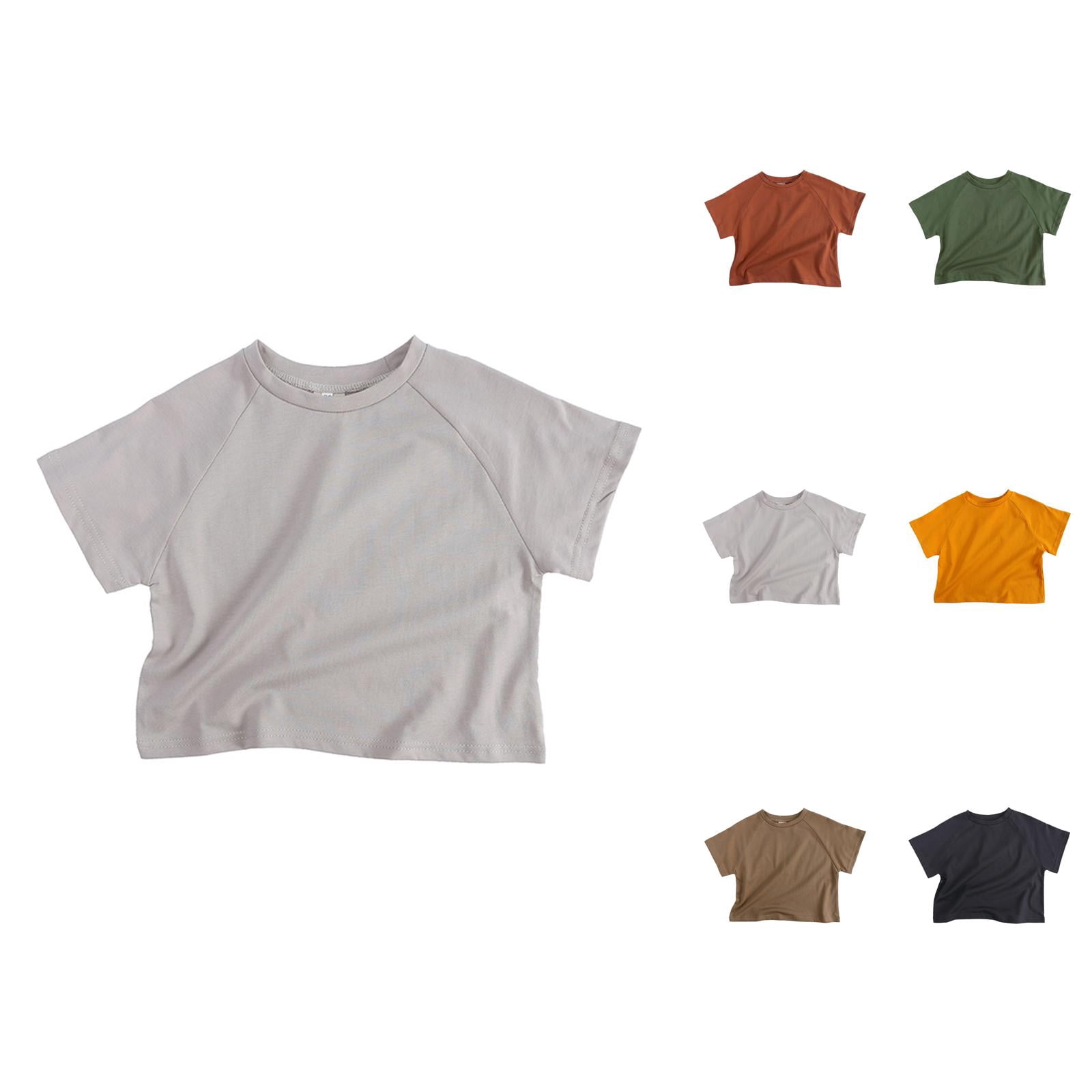 Boys T Shirts Spring Summer Solid Fashion Casual Crew Neck Short Sleeve ...