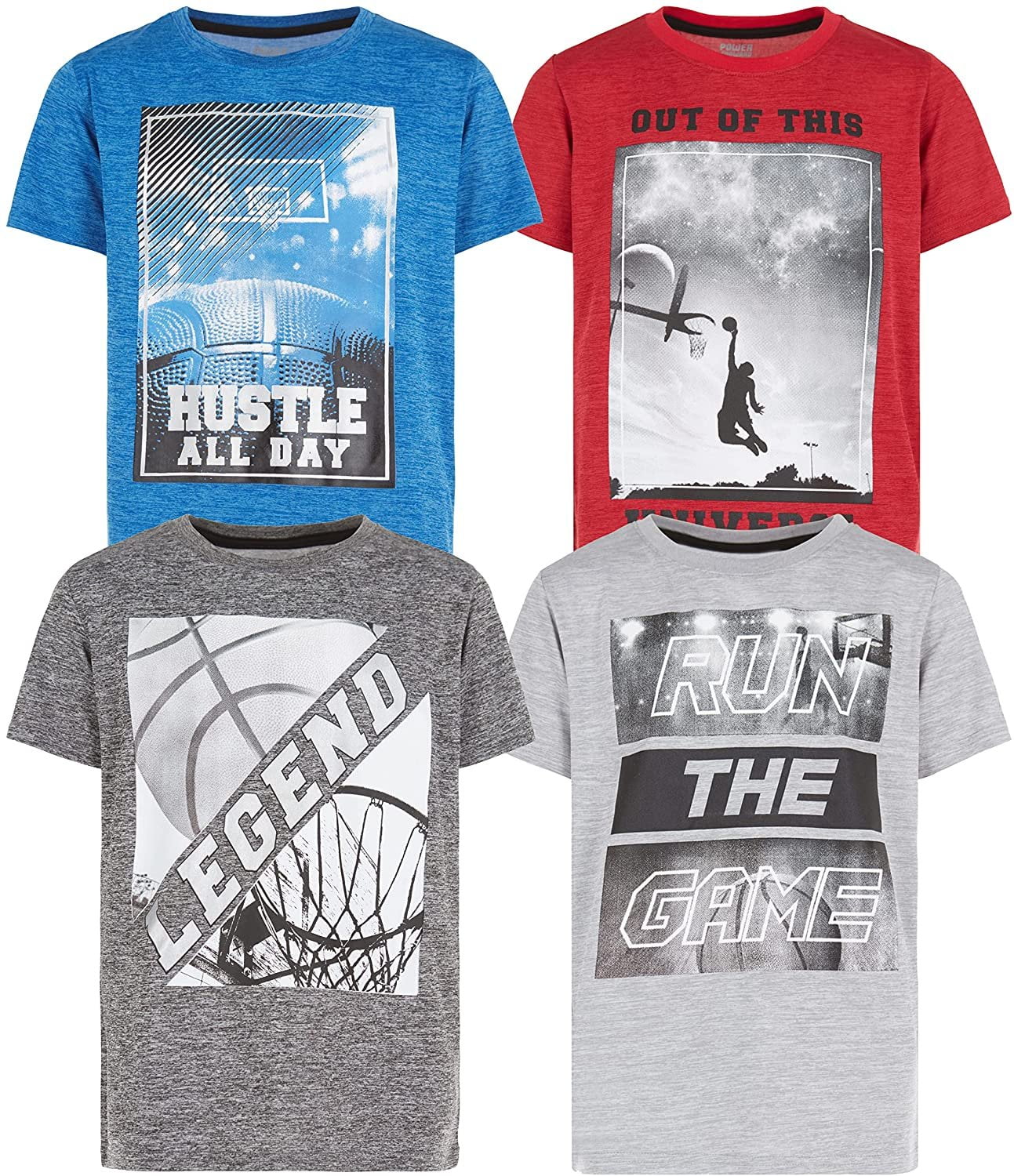 Boys T Shirts - Youth Big Kids Active Athletic Workout Sports ...