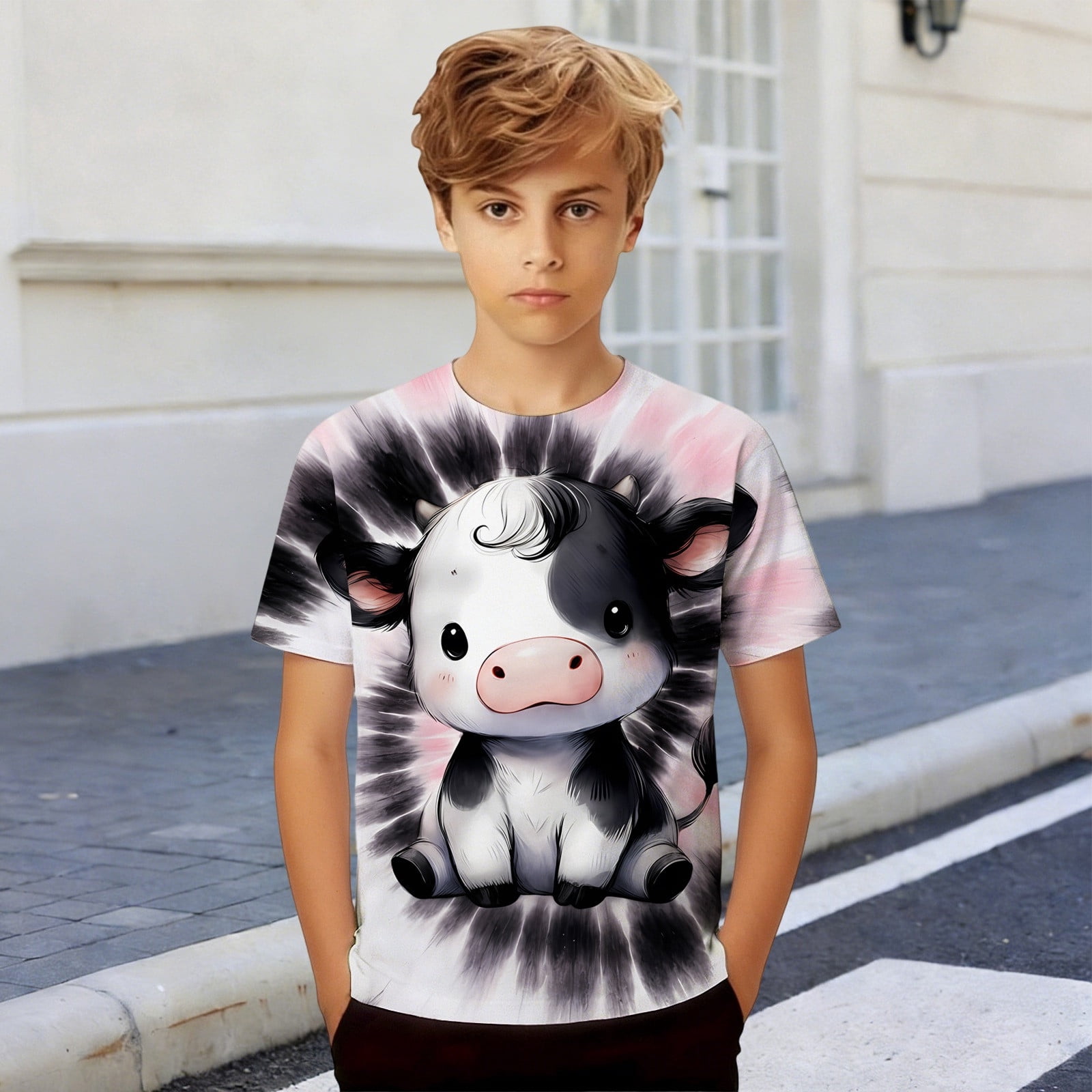 Boys T-shirts Short Sleeve Crewneck All Over Print Graphic Tees Summer ...