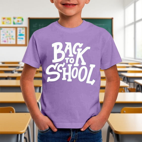 Boys T-shirts Short Sleeve Crewneck Back To School Graphic Tees Summer ...