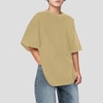 Boys T-shirts Short Sleeve Crewneck Solid Color Tops Summer Plus Size ...