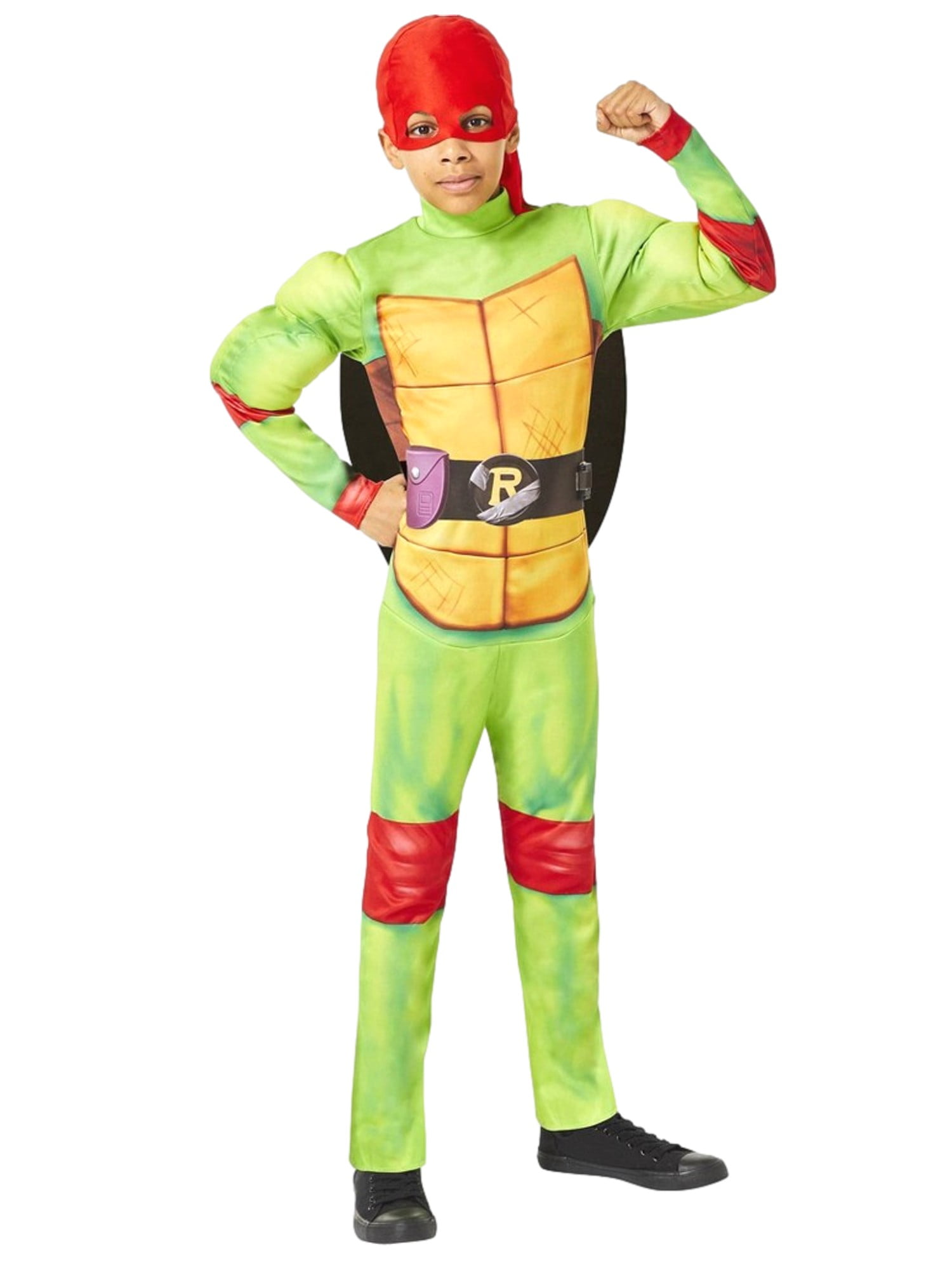 Boys TMNT Raph Raphael Muscle Jumpsuit Costume Light Up Belt Large (10 ...