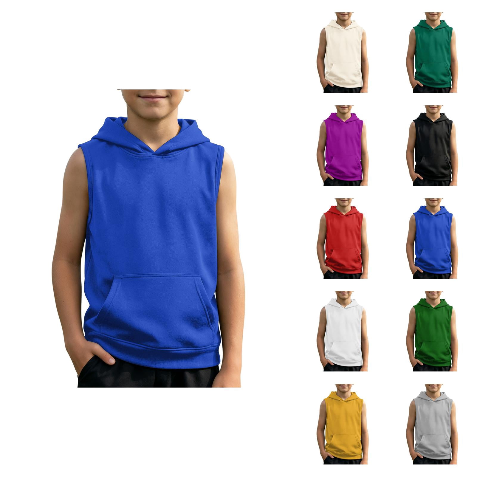 Boys Tank Top Muscle Tee Sleeveless Workout Shirt Athletic For Kids ...
