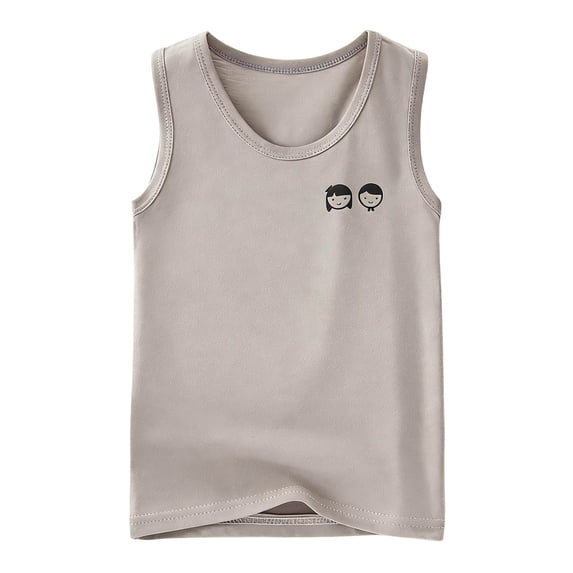 Boys Tank Tops Boys Solid Crew Neck Sleeveless Ribbed Tank Top Summer ...