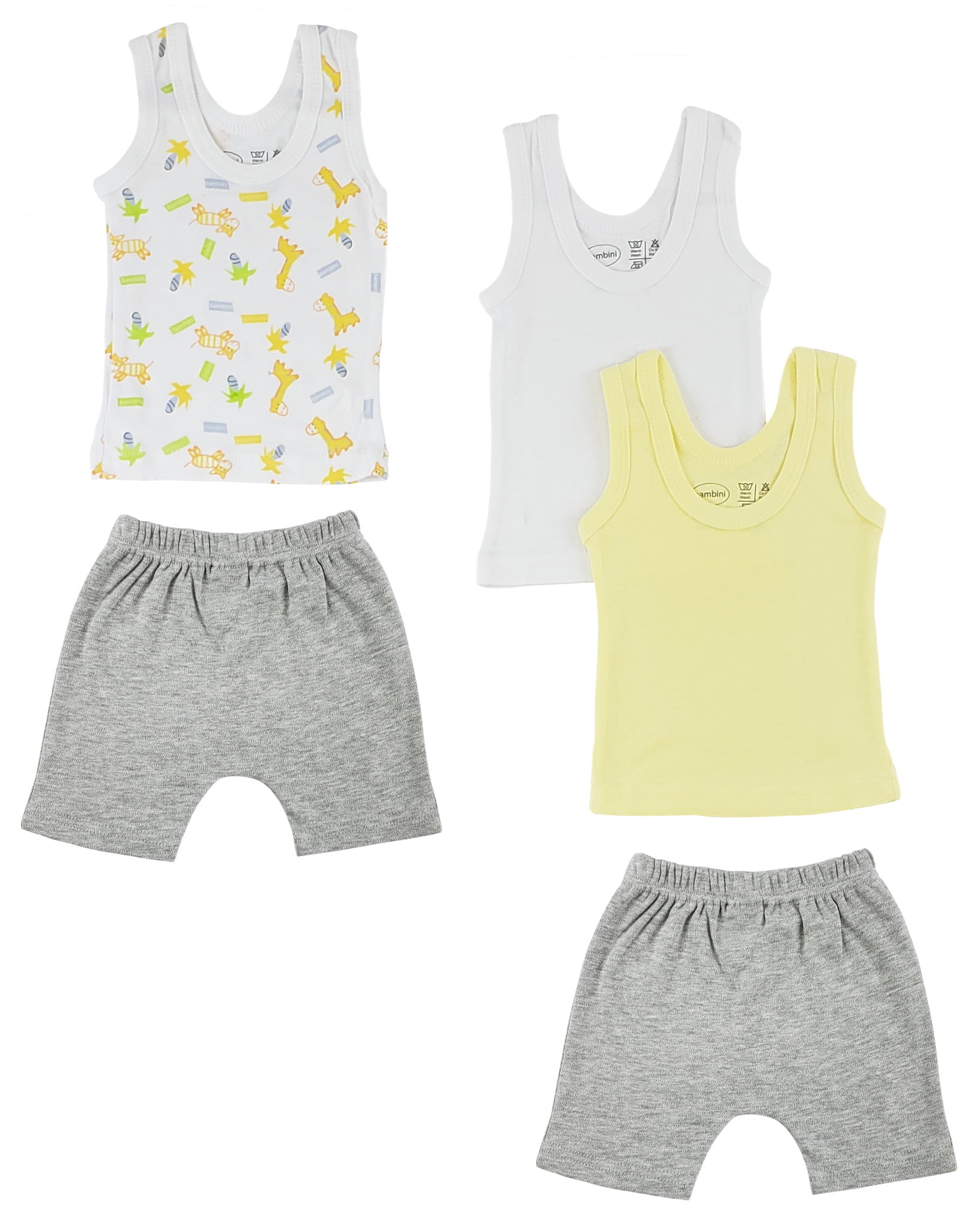 Bambini Boys Tank Tops and Shorts Multipack 100% Cotton Comfortable ...