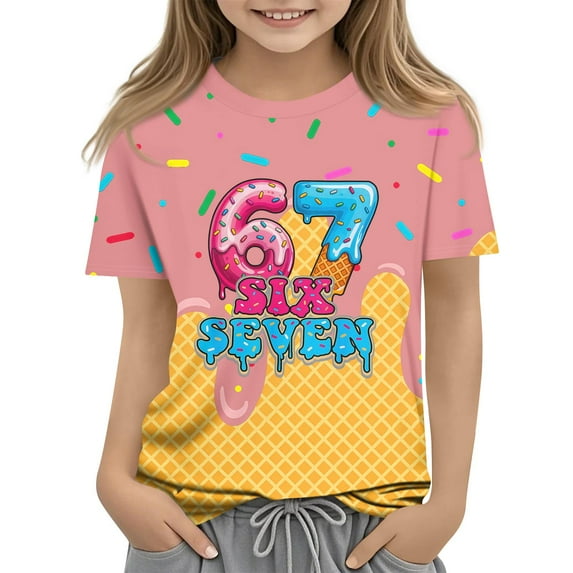 Boys Tee Shirts Kids 67 Shirt 6 7 T Shirts Funny Novelty Six Seven Meme ...
