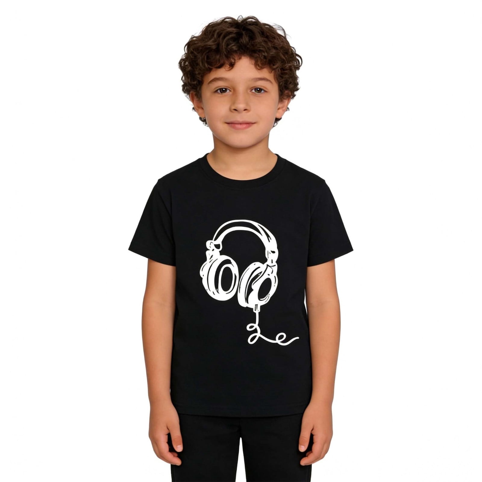 Boys Tees Headphones Music DJ Music Lover T-shirt (Black 9-10 Years ...
